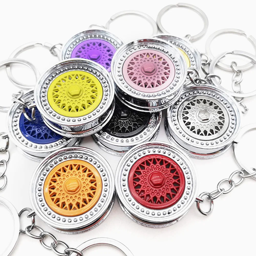 New-9-Colors-Auto-Parts-Metal-Key-Chain-Zinc-Alloy-Wheel-Tire-Rim-Car ...