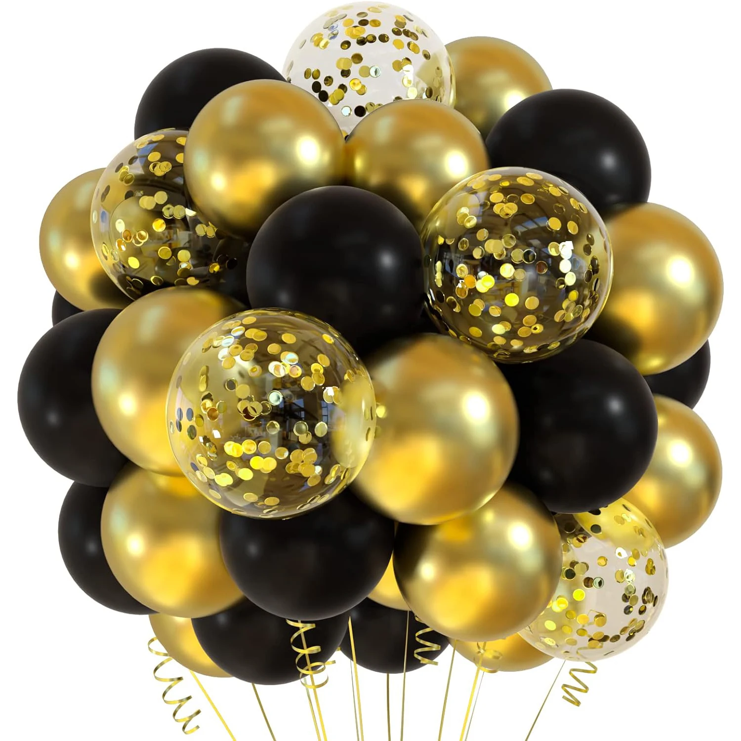 Globos-de-purpurina-dorados-y-negros-de-12-pulgadas-decoraciones-para ...