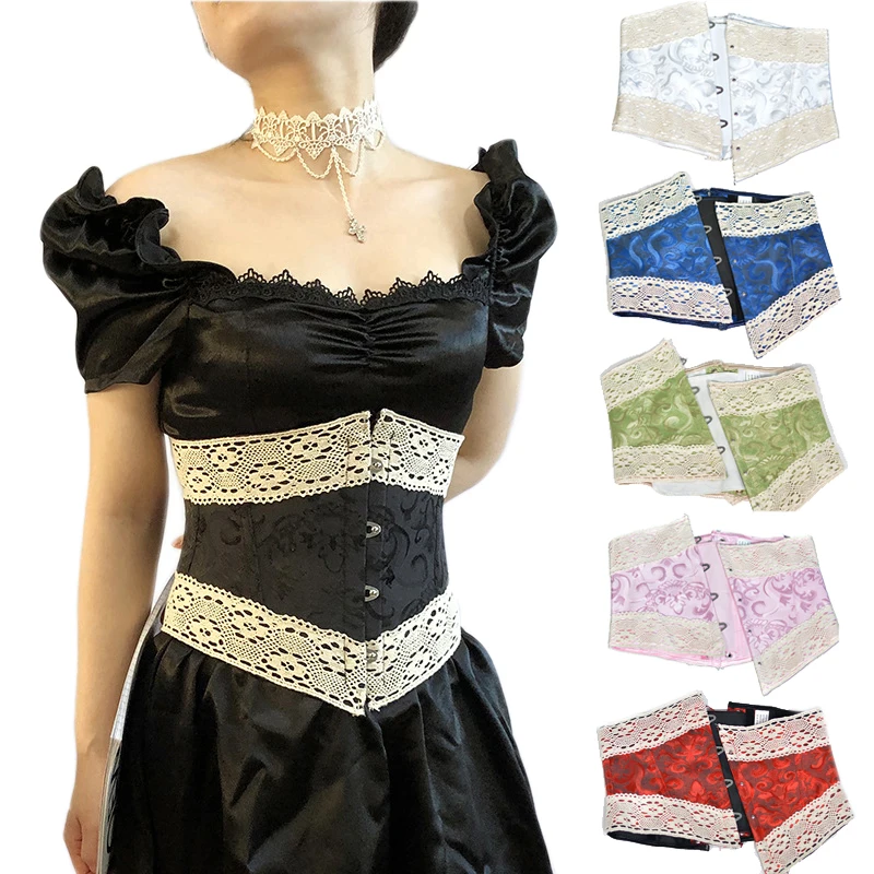 Women-Print-Corset-Underbust-Bustiers-Lace-Up-Back-Boned-Vintage-Bodice ...