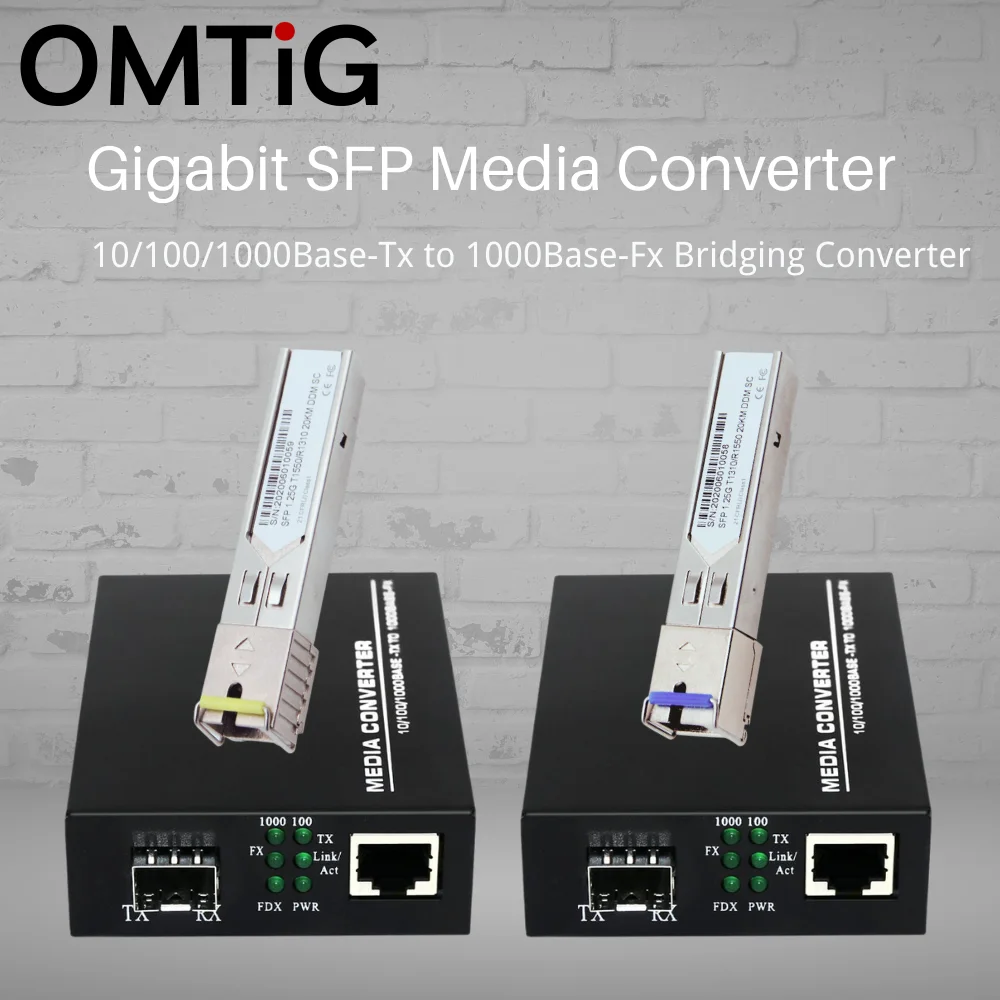 1Pair-Gigabit-Media-Converter-SFP-Transceiver-Module-20KM-1000Mbps-Fast ...