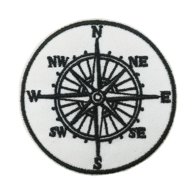 White Compass Patches VIKINGS VALHALLA IRON ON EMBROIDERED ICELANDIC NORSE RUNE FANCY badge for ...