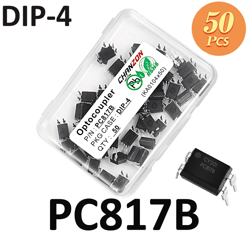 50PCS PC817 PC817B EL817 DIP4 DIP Optocoupler Optical Coupling Original Transistor DC Input 80V ...