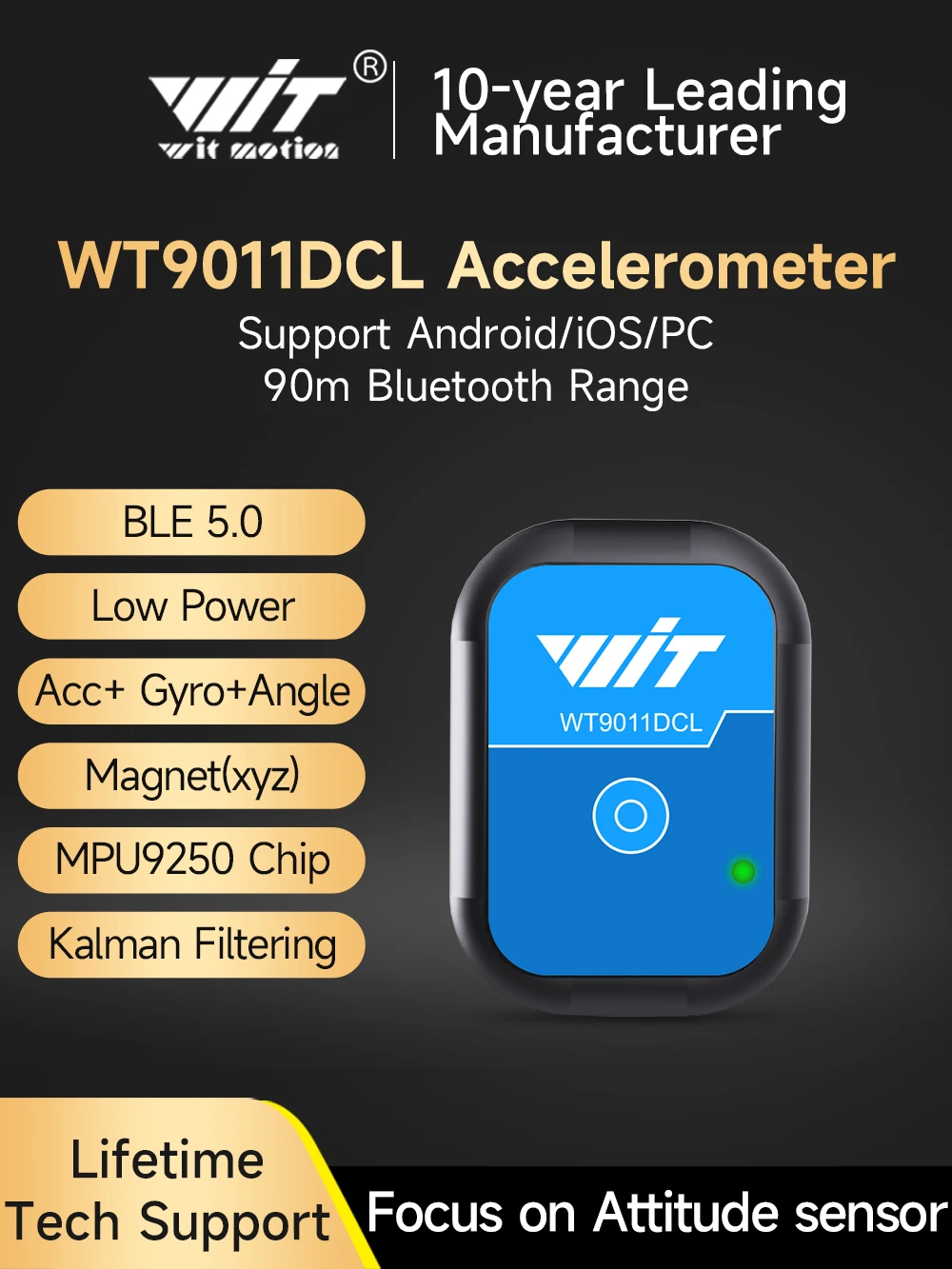 WitMotion-WT9011DCL-Bluetooth-5-0-Accelerometer-Gyroscope-Angle-Sensor ...