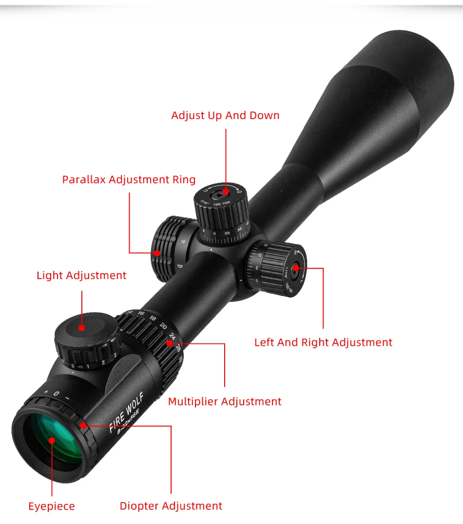 Tactical 8-32X56E Air Rifle Optics Red Dot Green Sniper Scope Compact ...