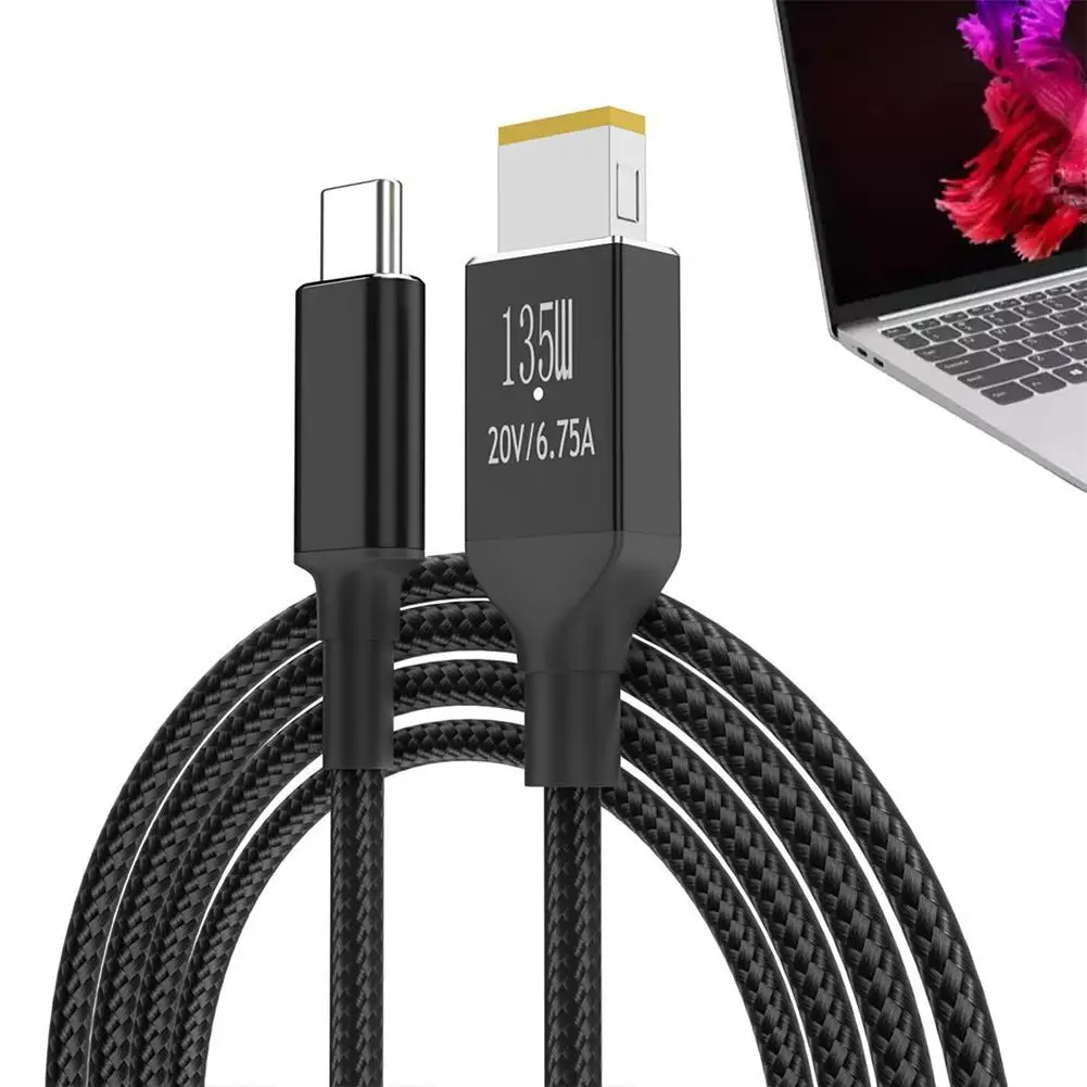PD 135W Notebook Charging Cable Adapter 2M Type-c To Square Port Charge ...