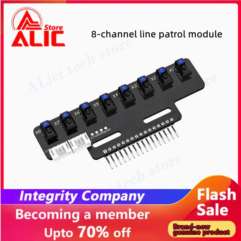 Intelligent 8-way line patrol module robot car 8-way tracking 4 4-way ...