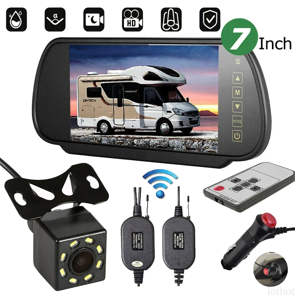 Wireless-Car-Rearview-Camera-With-Mirror-Monitor-For-Vehicle-Parking ...