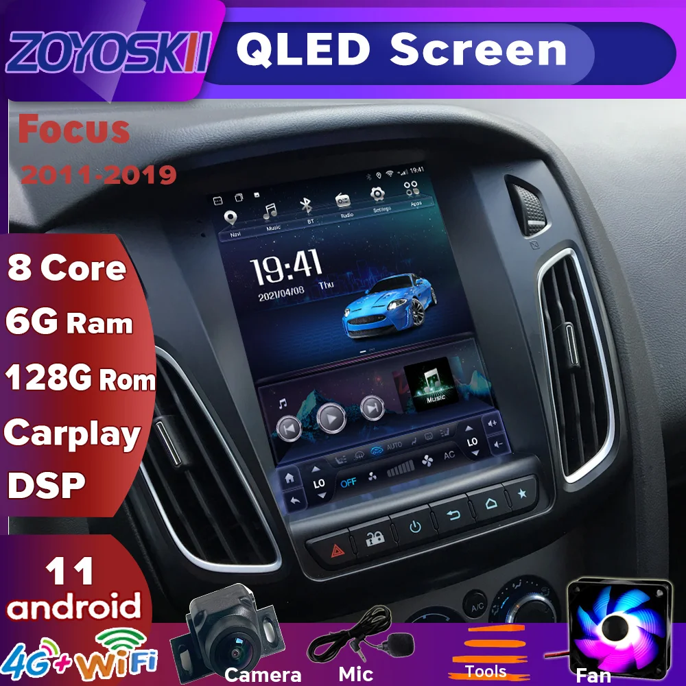 Auto Android Voor Ford Focus Mk3 Radio Carplay Multimedia Tesla Scherm ...