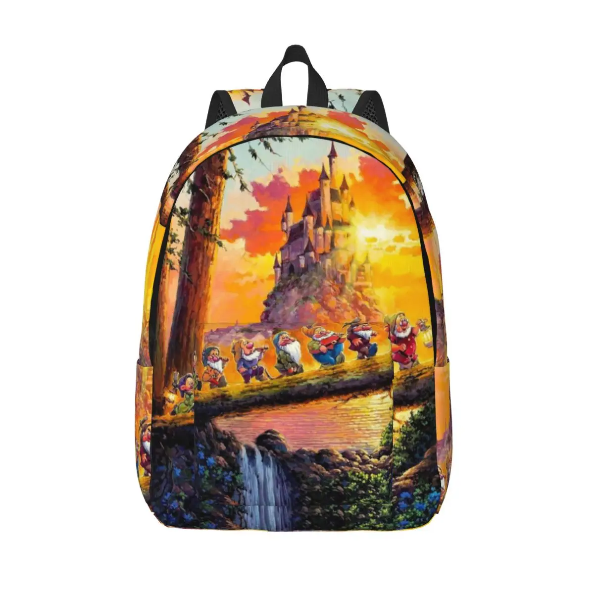 Custom Snow White And The Seven Dwarfs Canvas Backpacks for Women Men ...