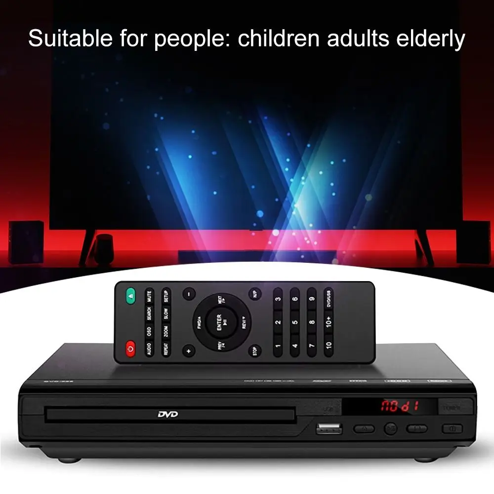 DVD-e-CD-Player-com-Controle-Remoto-VCD-Player-TV-Digital-Home-Video ...