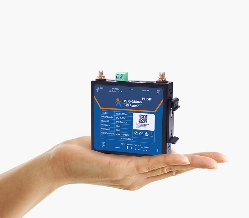 PUSR 산업용 4G LTE 라우터 USR G806S, IoT 장치 직렬 포트 RS485 LAN to 4G WiFi 컨버터 지원, Modbus RTU to TCP ...