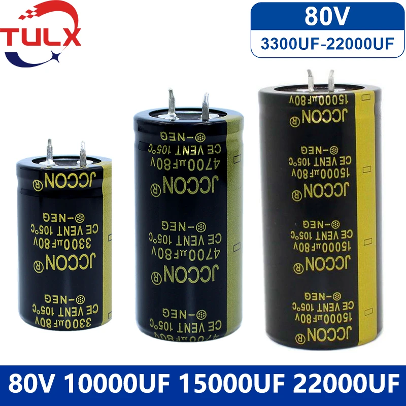 2Pcs 80V Capacitor 22000UF 15000UF 10000UF 6800UF 4700UF 3300UF Audio ...