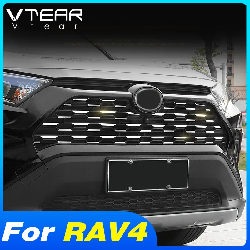 For-Toyota-Rav4-Accessories-Stainless-Steel-Front-Grille-Decoration ...