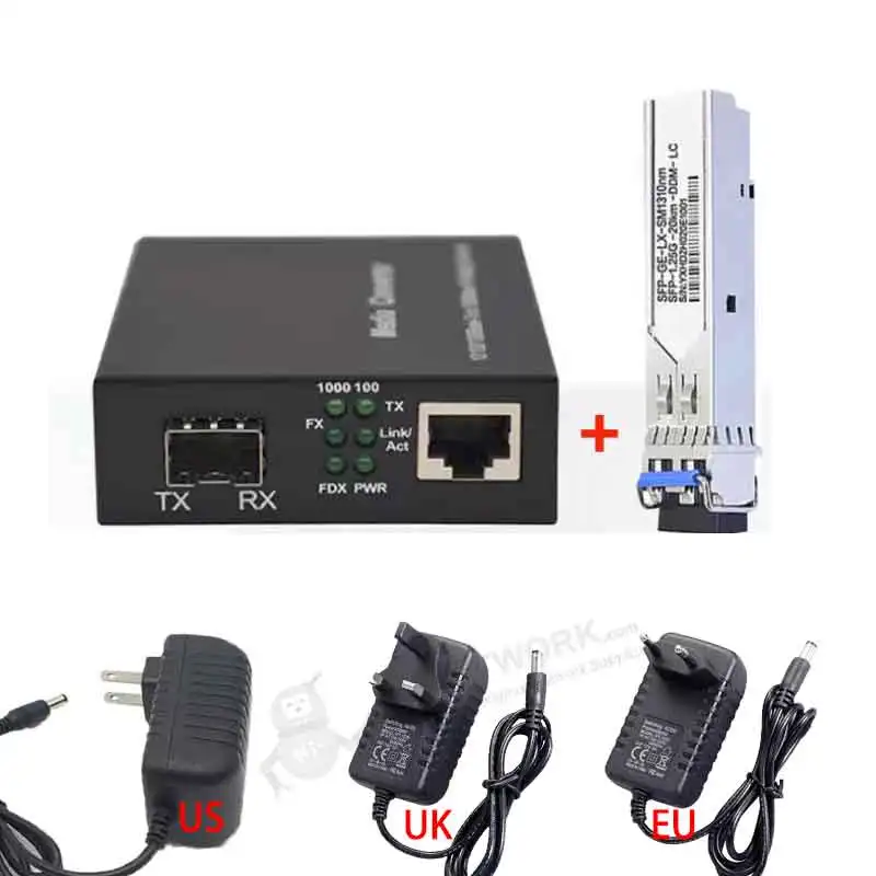 Huavert-SFP-RJ45-UTP-Fiber-Optic-Media-Converter-10-100-1000M-Gigabit ...