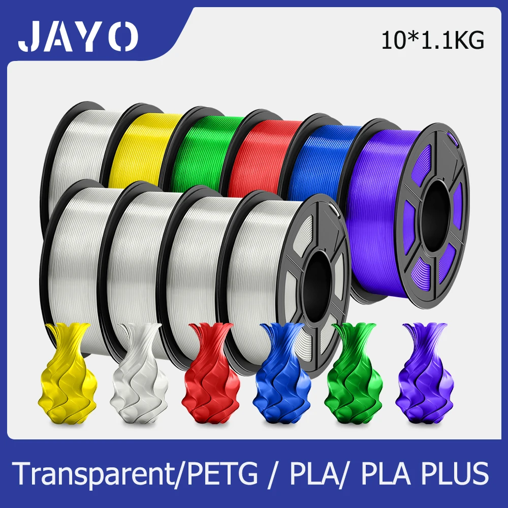 JAYO transparent 3D filament PETG/PLA/PLA+ 1.75mm Multicolor 10Rolls 1 ...