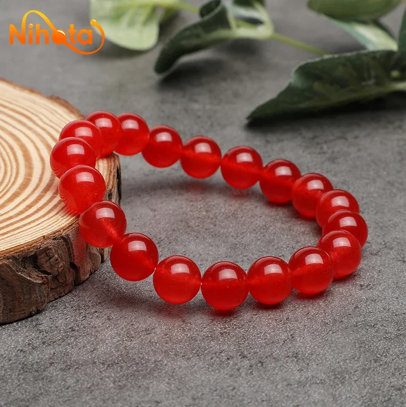 Natural-Stone-Red-Quartzite-Bracelets-Women-Men-Craft-Stretch-Healing ...