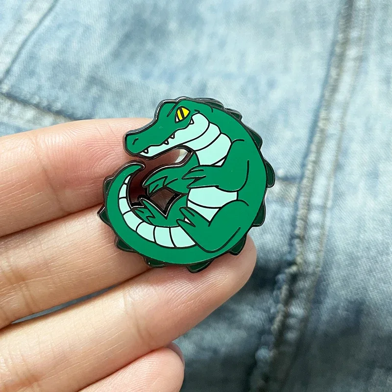 Cute Green Crocodile Enamel Pin Reptile Animal Alligator Lapel Badge ...