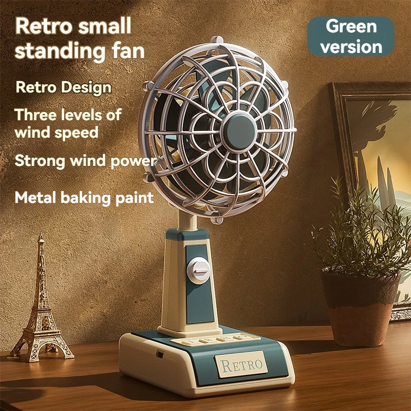 Retro Usb Şarjlı El Fanı, Sessiz Mini Fan, Yaz Taşınabilir Açık Hava ...