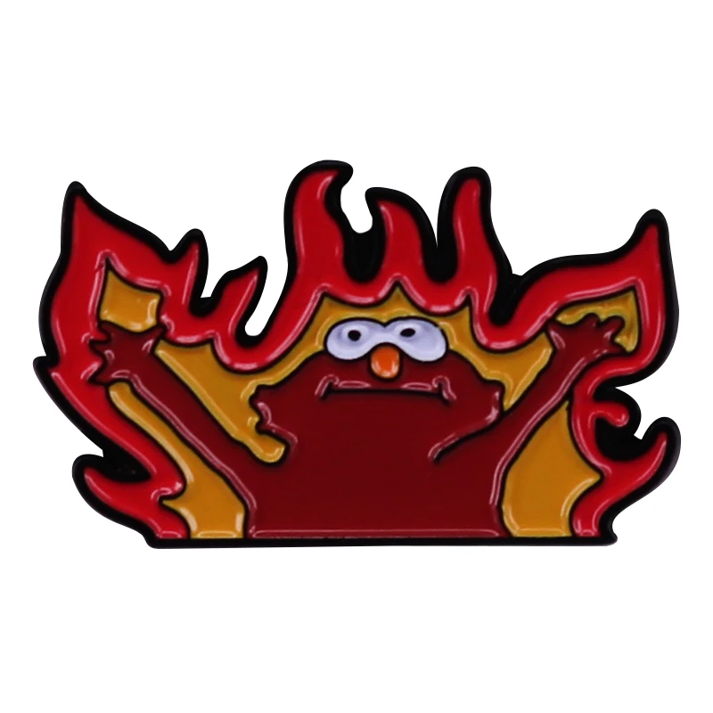 Elmoo-Hell-Fire-Meme-Enamel-Pin-Brooch-Badge-Clothes-Hat-Backpack ...