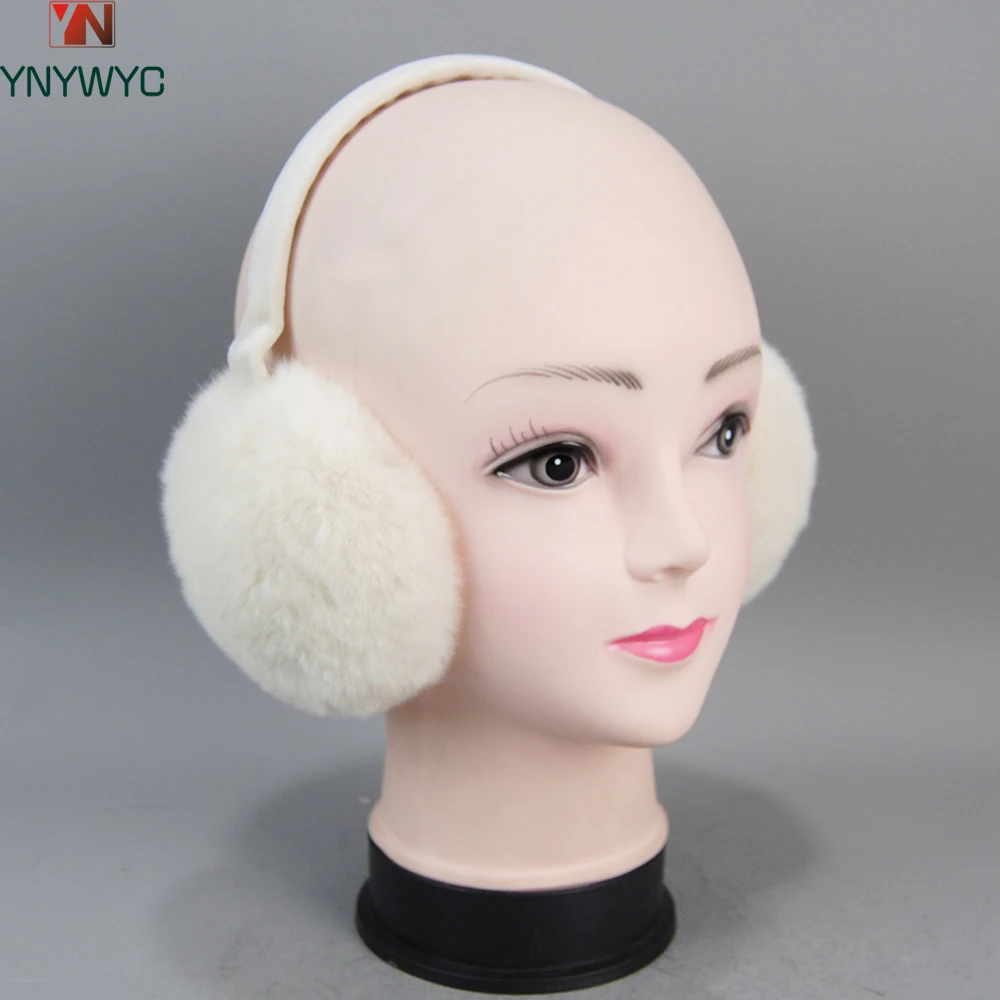 2025 New Women Winter Quality Real Rex Rabbit Fur Earmuffs Rex Rabbit ...