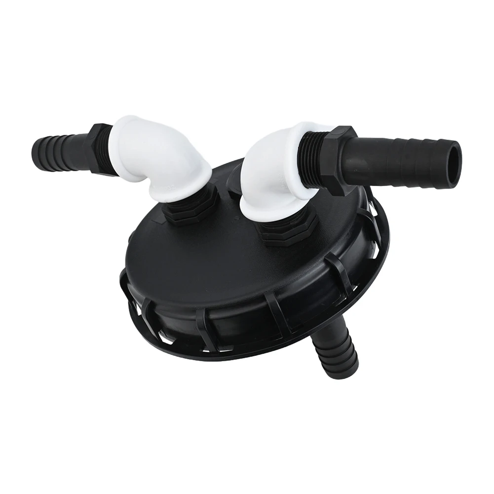 163mm IBC Cap Water Tank Adapter Cap For Garden 2x 25mm Pipe Quick ...