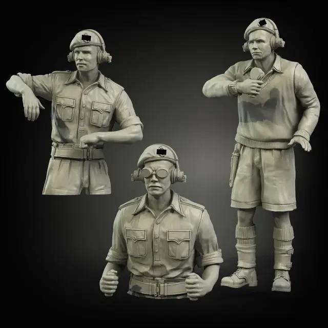 1/35 Scale Resin Figure Model Kit GK British RAC Early Tank Crew N ...