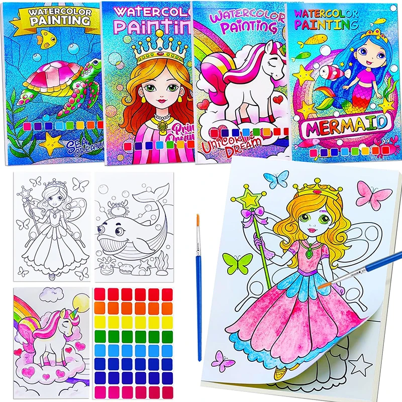 Paint-with-Water-Coloring-Books-for-Kids-Princess-Mermaid-and-Unicorn ...