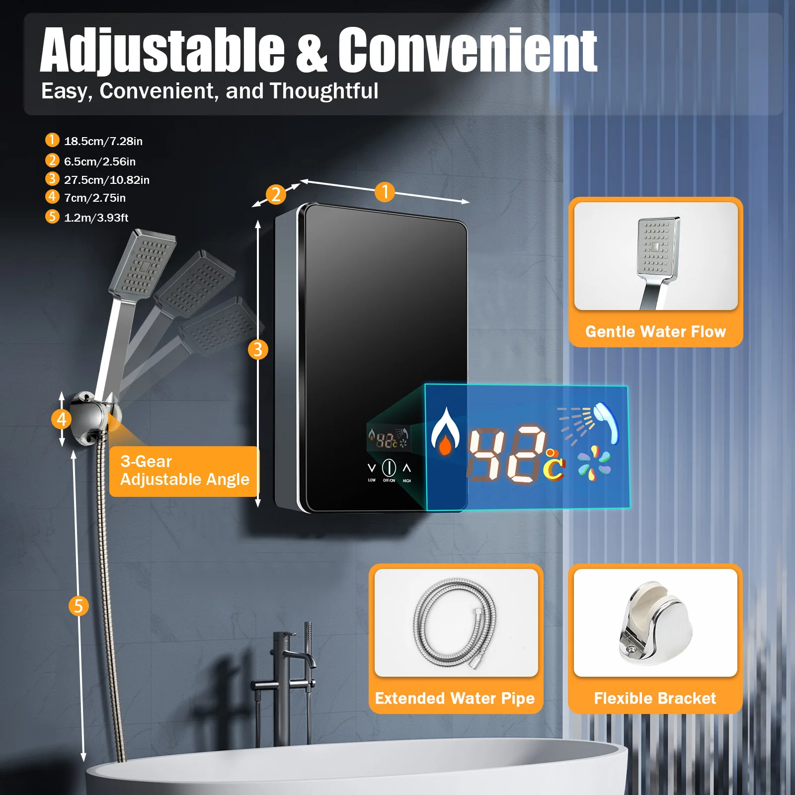 6500W-220V-Digital-Electric-Continuous-Water-Heater-Tankless-Bath-Hot ...