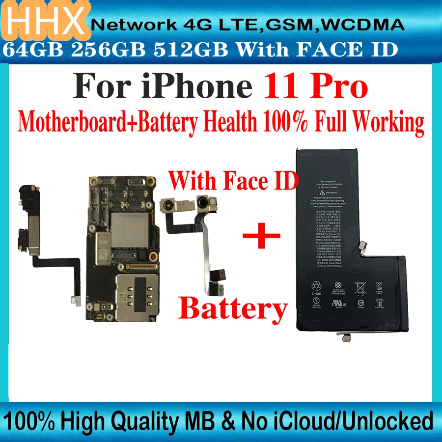With Battery+ Motherboard For IPhone X Mainboard With Face ID Clean ...