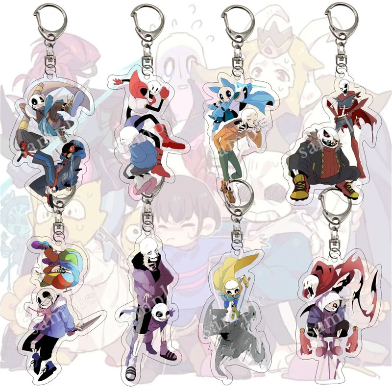 Anime Undertale Sans Cosplay Keyrings Acrylic Figure Papyrus Frisk ...