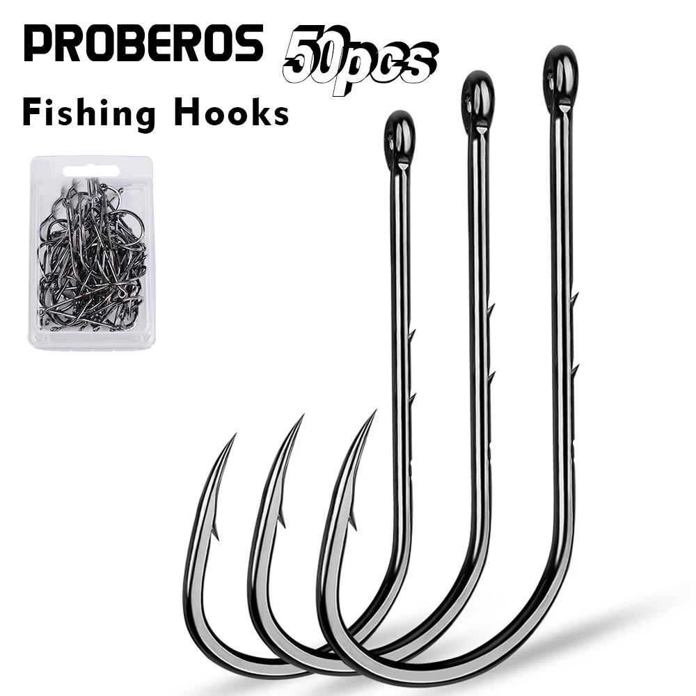 50pcs-long-handle-barbed-fishing-hook-can-be-used-for-sea-fishing-live ...