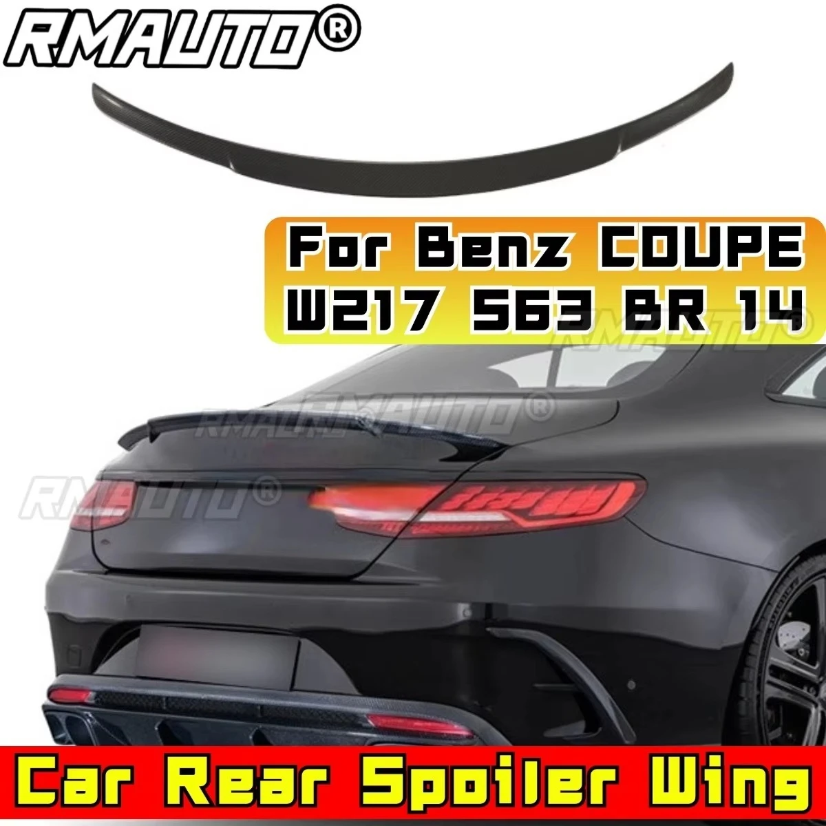 Real Carbon Fiber Car Rear Trunk Spoiler Wing Modification Part for ...