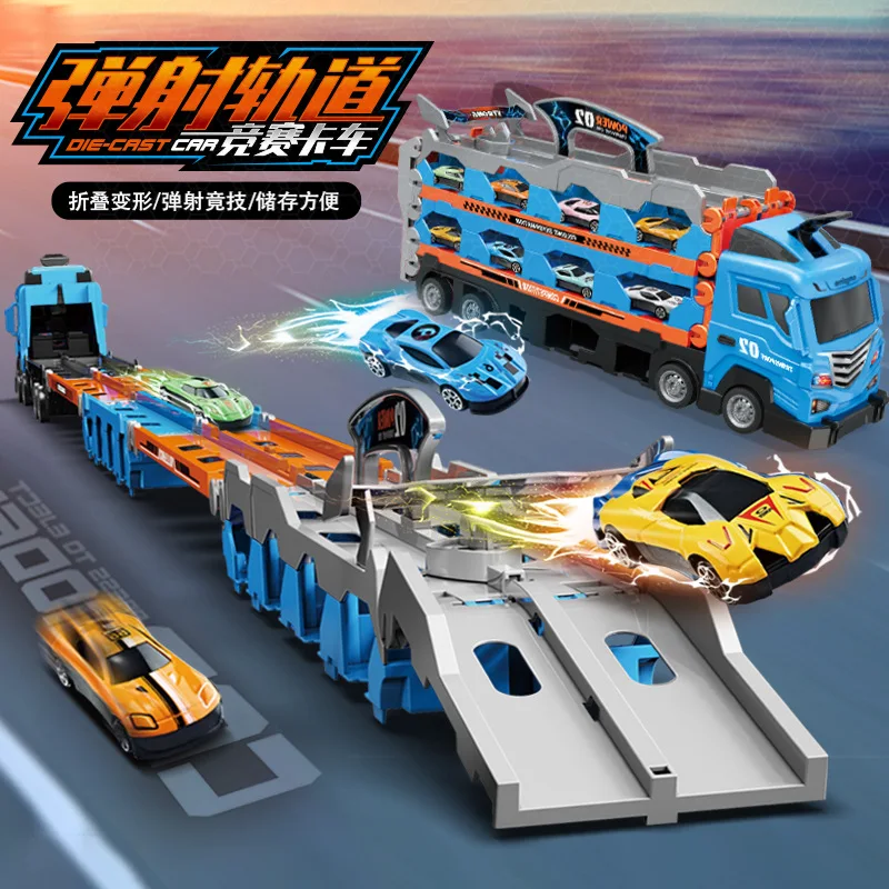 Double-Deck-Container-Truck-Transport-Truck-Ejection-Folding-Storage ...