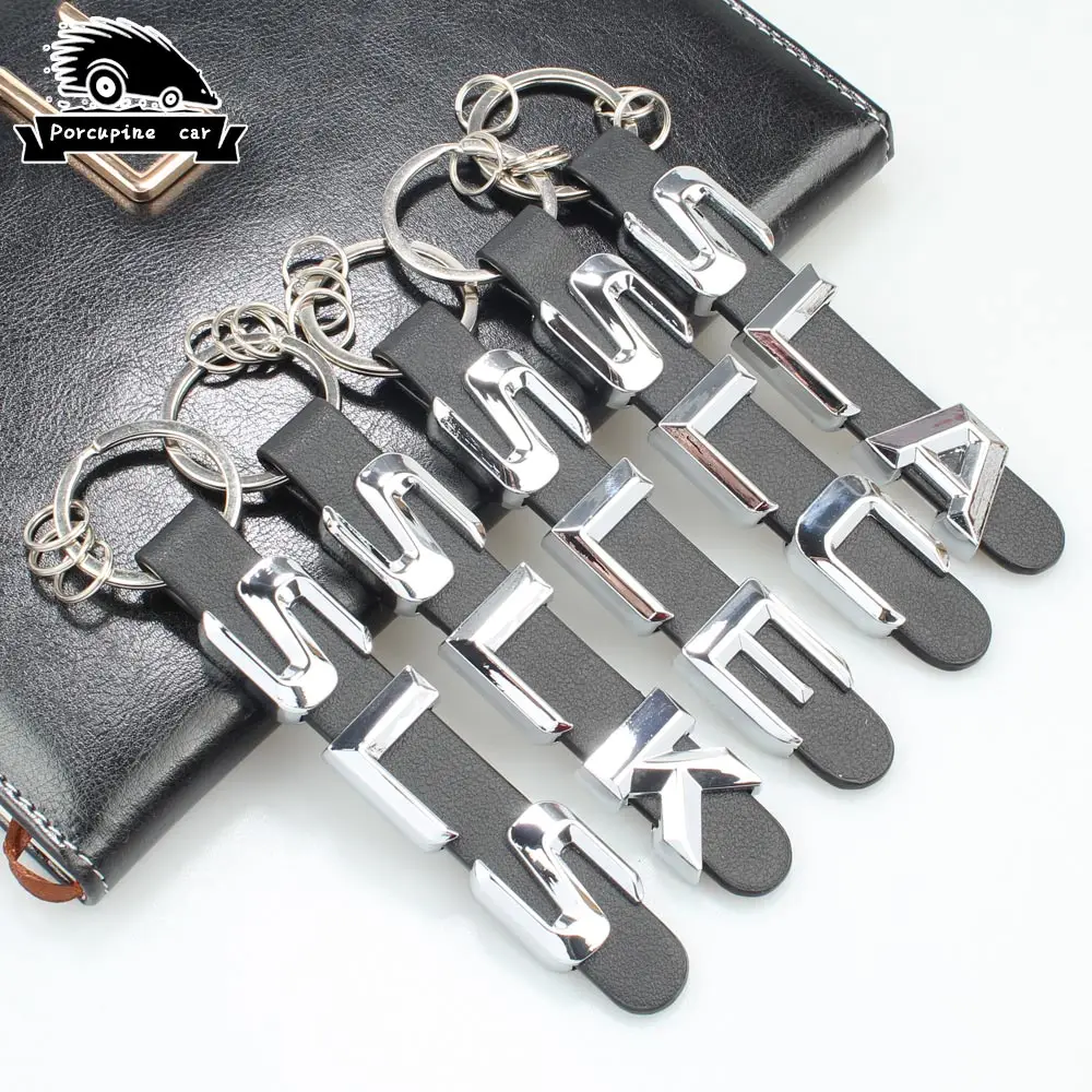 Zinc-alloy-leather-Key-Rings-For-Mercedes-Benz-SLA-SLC-SLE-SLK-SLS-AMG ...