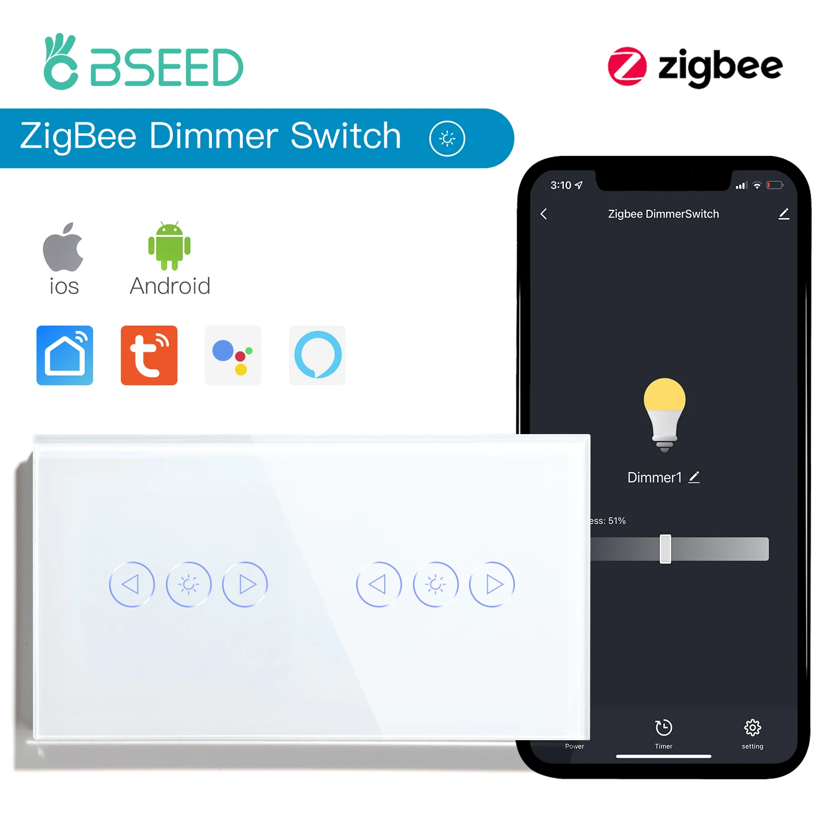 Bseed-ZigBee-Dimmer-Switches-Wall-Double-Touch-Switch-Smart-Dimmable ...