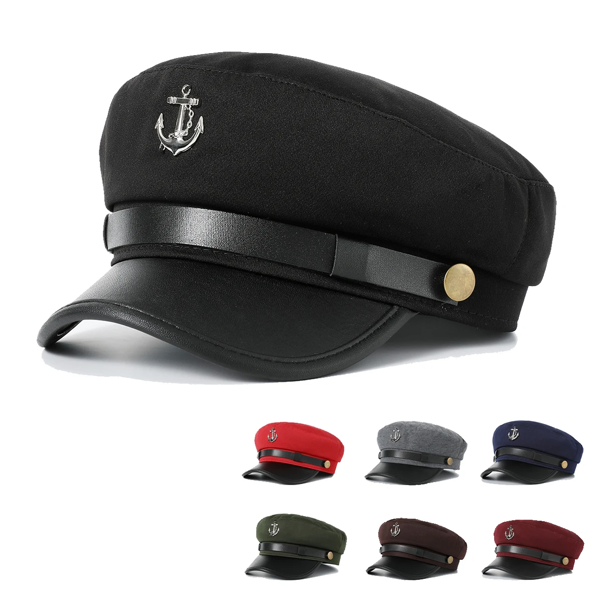 New-Pilot-Uniform-Aviation-Cap-Casual-Women-Flat-Hat-Male-Military-Cap ...