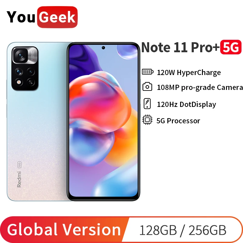 Nova Versão Global Xiaomi Redmi Note 11 Pro + 5G Plus 128GB/256GB 120W ...
