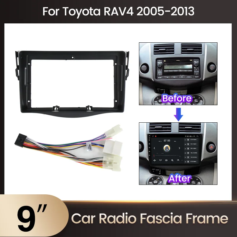 MEKEDE-2-Din-Car-Radio-Fascia-Frame-for-Toyota-Rav4-2006-2012-Double ...