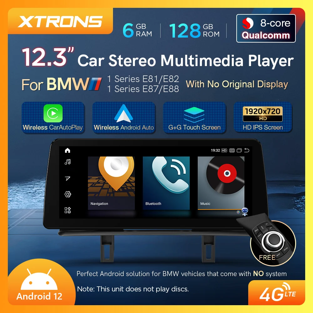 Xtrons 12.3'' Android 12 Qualcomm 6+128 Car Radio For Bmw 1series E81 82 87 88 Car Multimedia ...