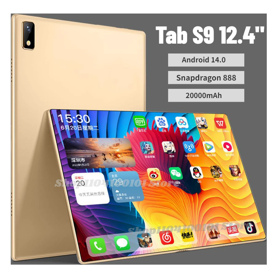 Tablet-PC-S9-Original-Global-Dual-Sim-12-4-Polegada-WiFi-Android-14 ...