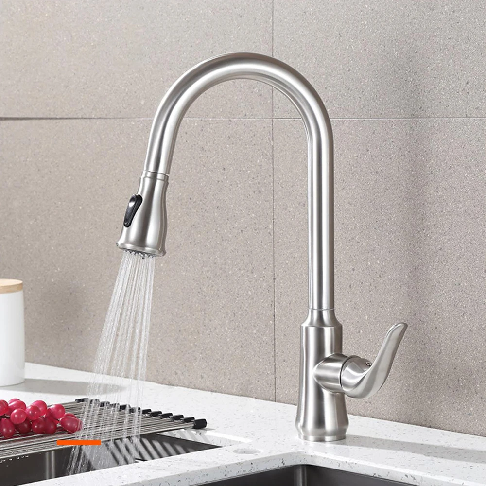 Kitchen Basin Mixer Faucet 304 Stainless Steel Material Ceramic Valve ...