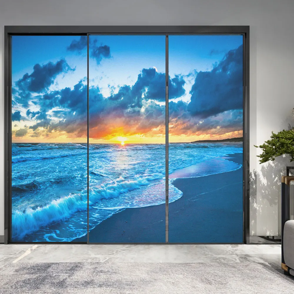 Sea-Beach-Pattern-Privacy-Window-Film-Heat-Control-UV-Blocking-Window ...