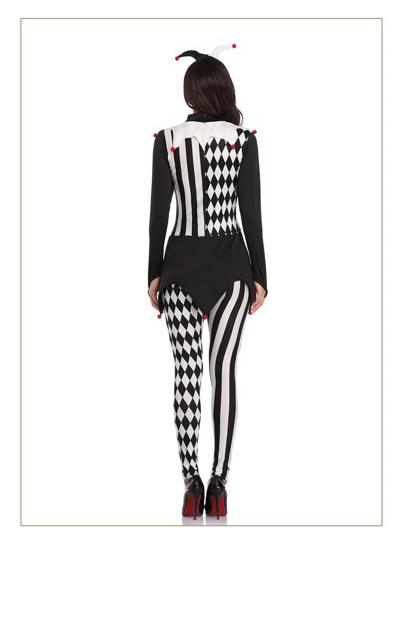 Halloween Sexy Harley Costume Adult Funny Naughty Joker Circus Clown ...