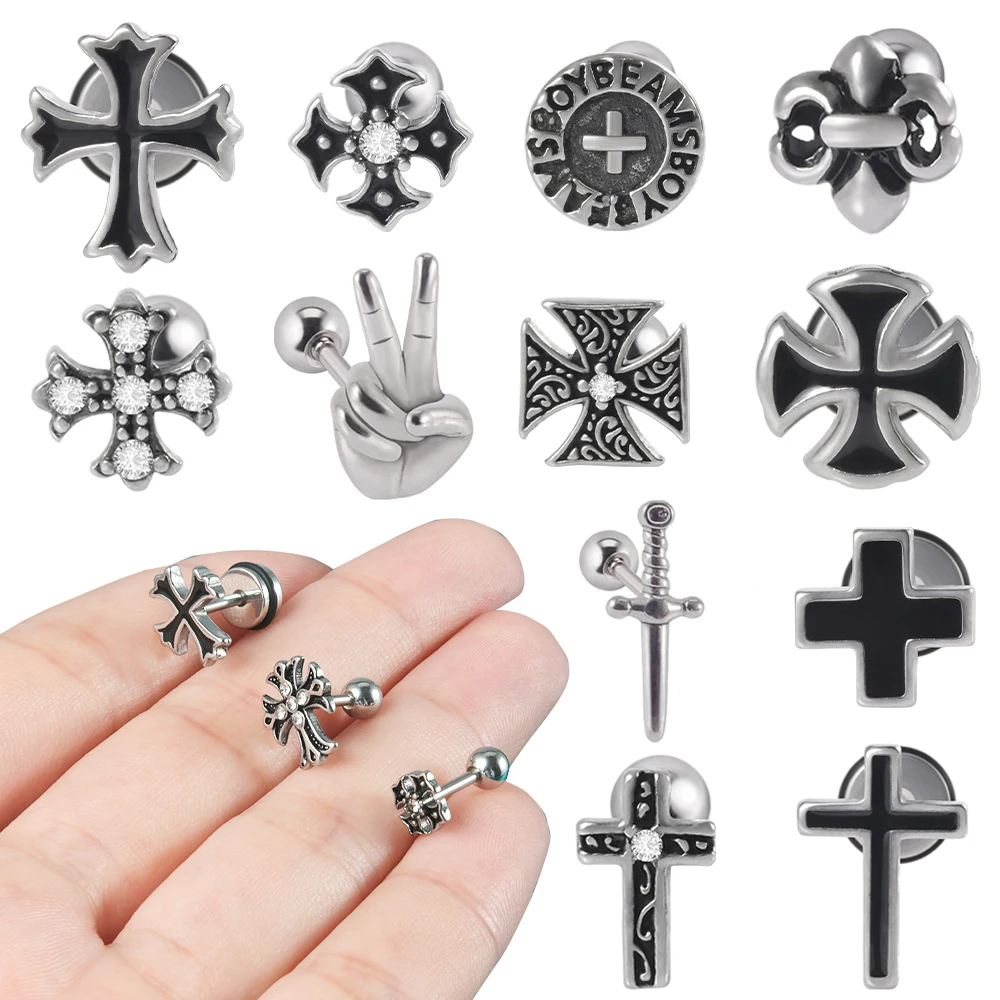 1PC-16g-Surgical-Steel-Zircon-Ear-Tragus-Cartilage-Piercing-Punk-Neo ...