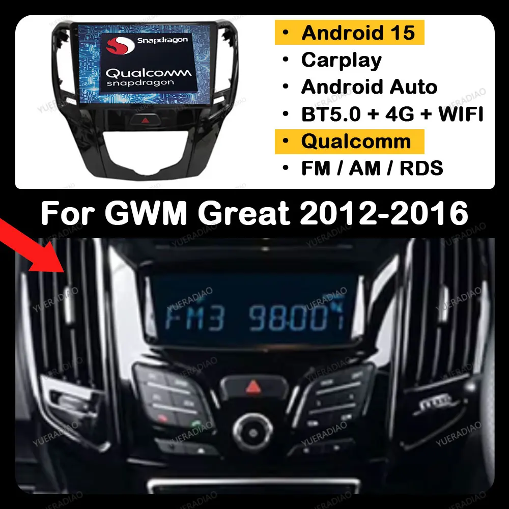 Android 15 Car Radio For GWM Great Wall H1 M4 2012 2013 2014 2015 2016 ...