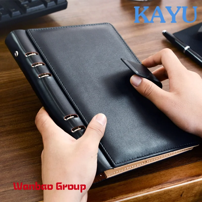 Custom-Leather-Notebook-Black-A5-Brown-Business-Planner-Custom-Printing ...