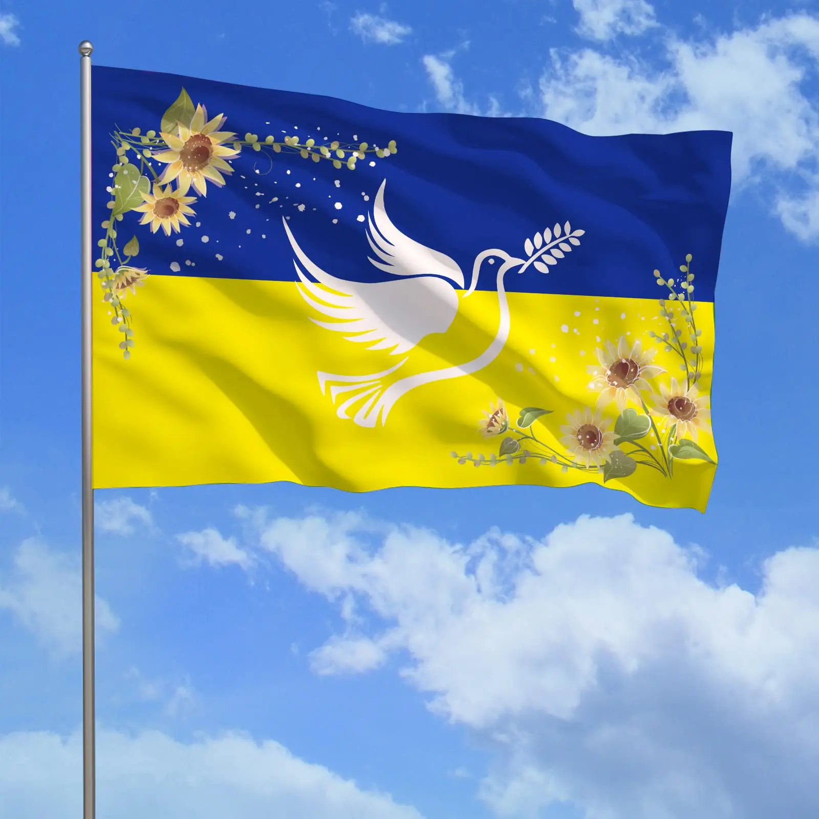 PEACE Flags Pigeon Banner LOGO Pattern Flag Symbolizes World Peace and ...