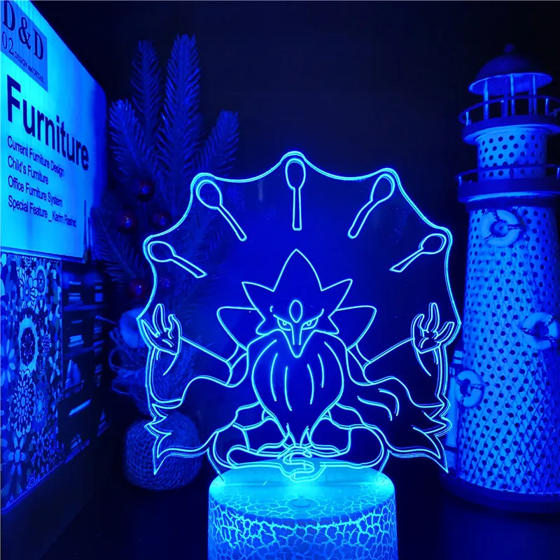 Pokemon Pikachu NightLight Gengar Eevee Anime Figure Colorful LED ...