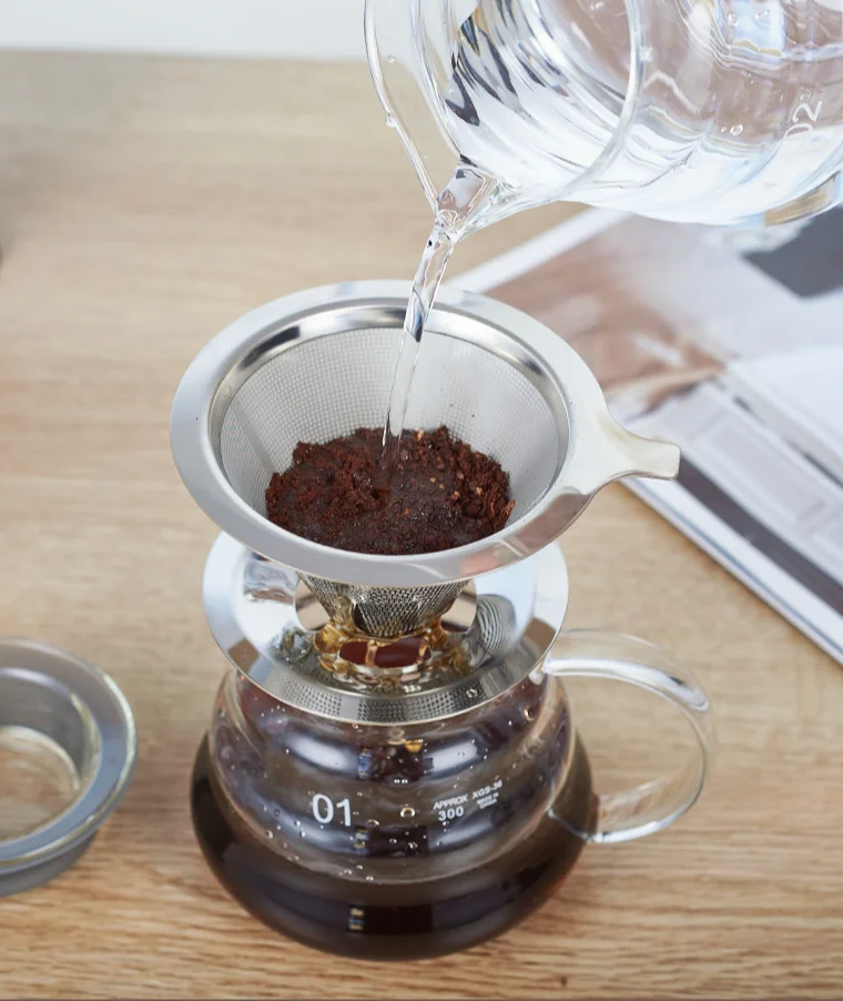1PC-Reusable-Double-Layer-304-Stainless-Steel-Coffee-Filter-Holder-Pour ...