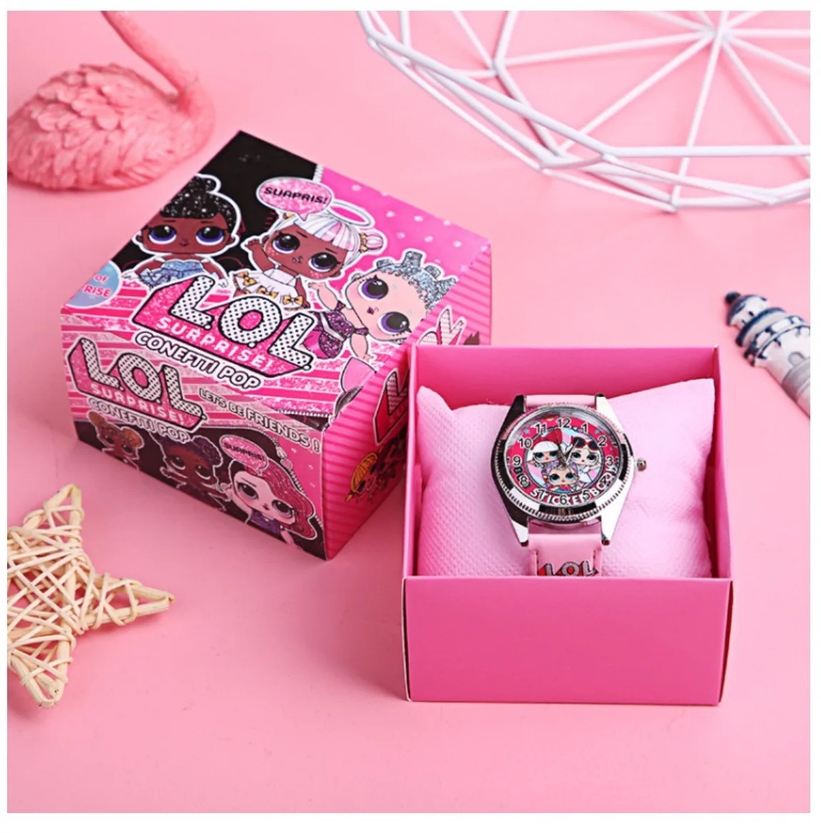 With box Genuine lol surprise dolls Children's watch anime figure lol ...